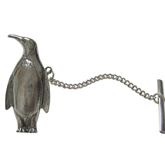 Kiola Designs | Accessories | Silver Toned Textured Penguin Bird Tie ...